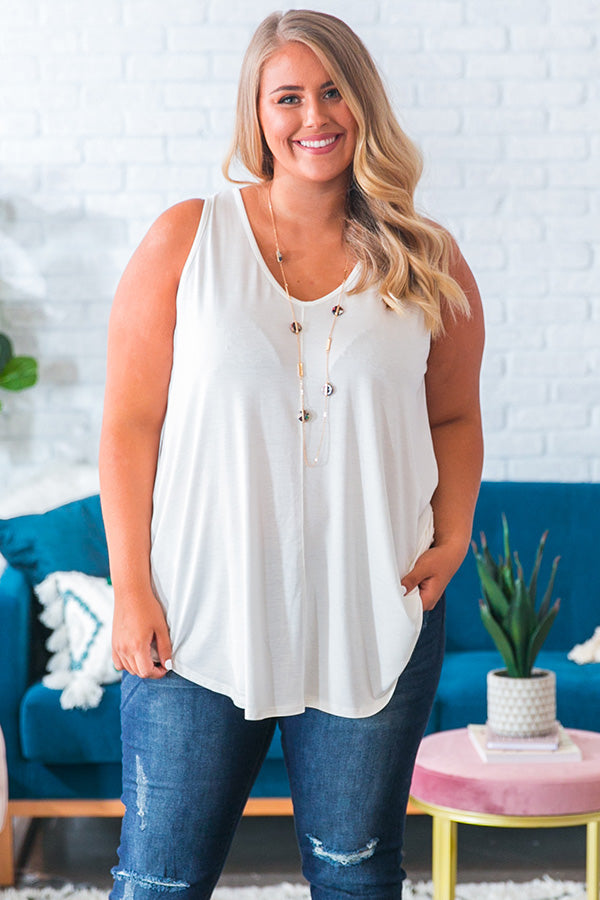 Perfect Harmony Shift Tank in Ivory • Impressions Online Boutique
