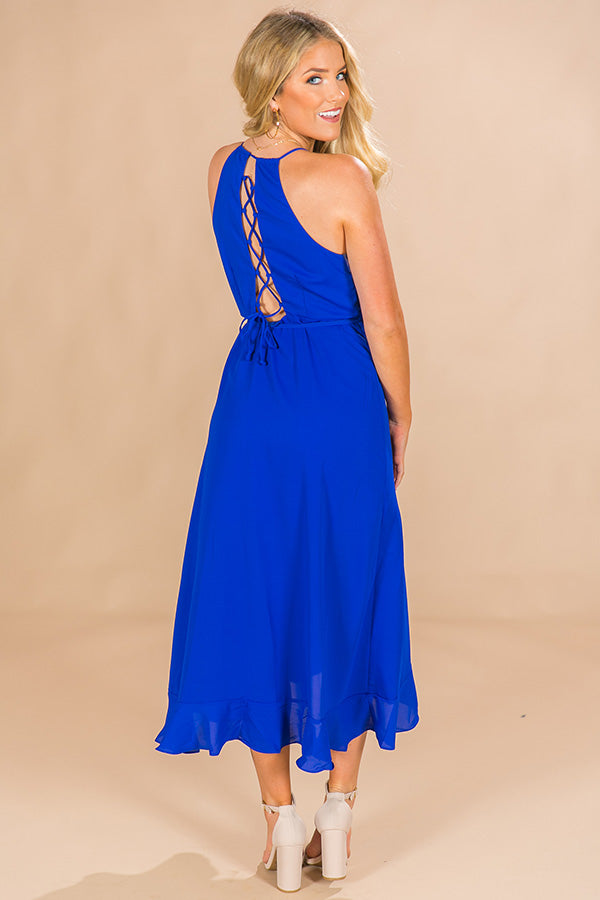 That's A Wrap Ruffle Maxi n Royal Blue • Impressions Online Boutique