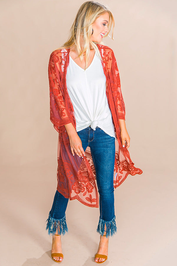 Twilight Toast Lace Overlay in Rust – Impressions Online Boutique
