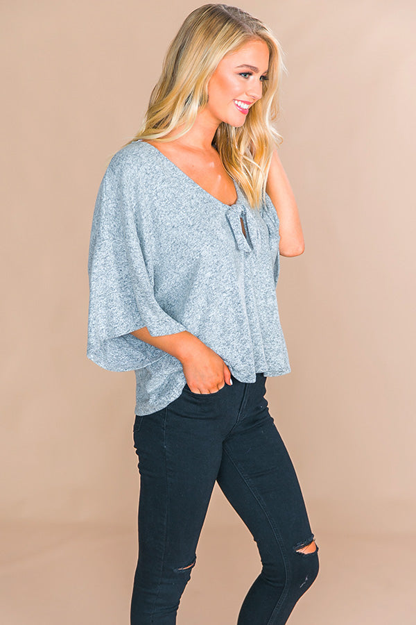 London Romance Front Tie Top in Grey – Impressions Online Boutique