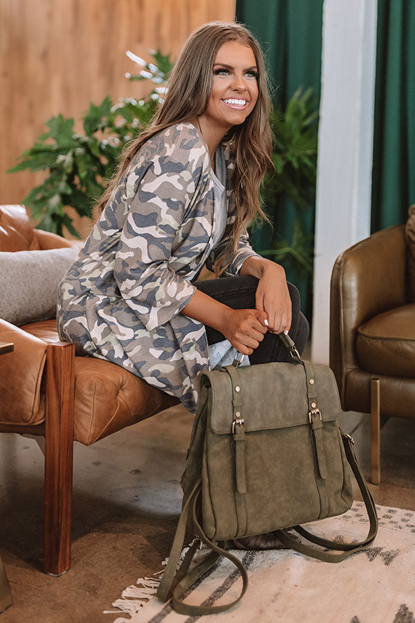 Camo Divine Cardigan in Mocha • Impressions Online Boutique
