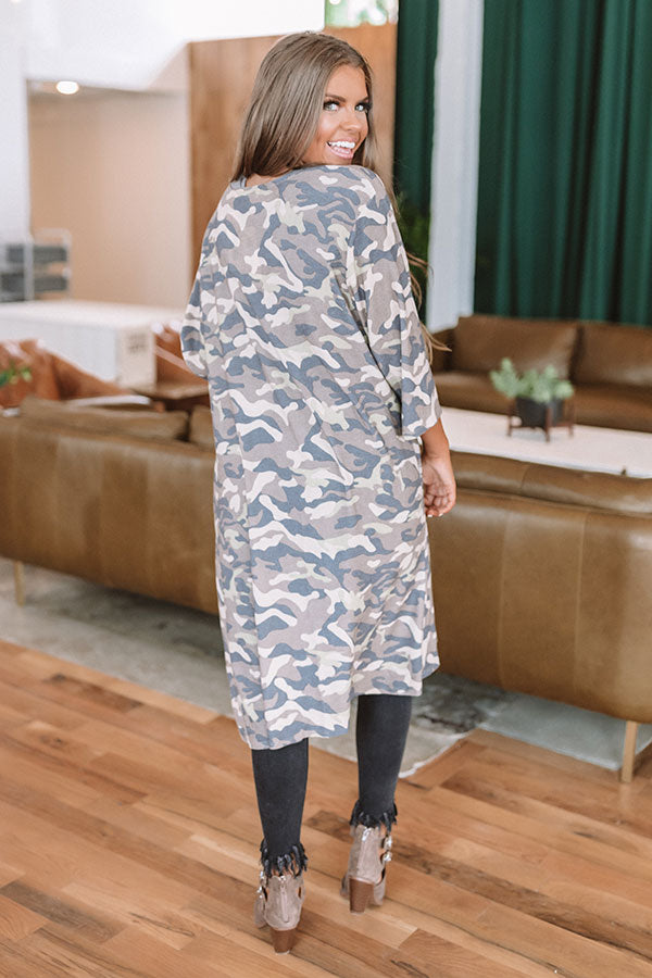 Camo Divine Cardigan in Mocha • Impressions Online Boutique