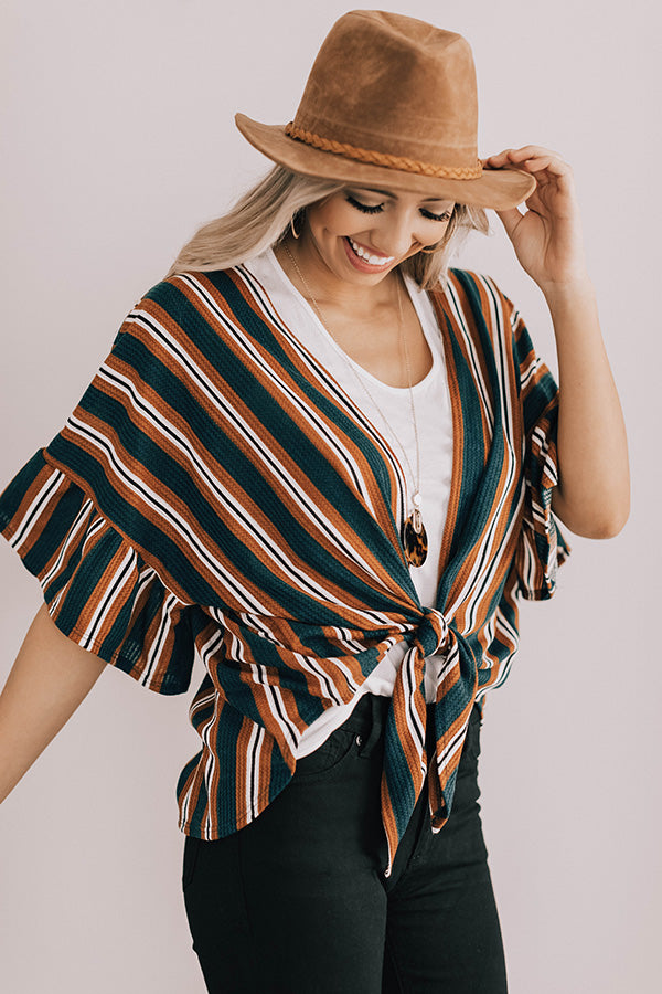 All The Stripe Moves Front Tie Overlay – Impressions Online Boutique