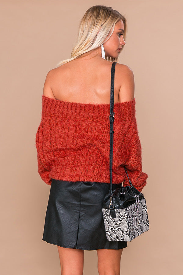 Cuddle Weather Ultra Soft Sweater In Scarlet • Impressions Online Boutique