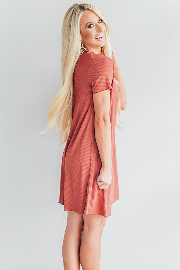 Button Up Bombshell Shift Dress In Pumpkin • Impressions Online Boutique