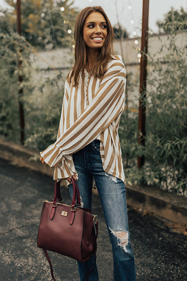 Slope Style Striped Top In Mustard • Impressions Online Boutique