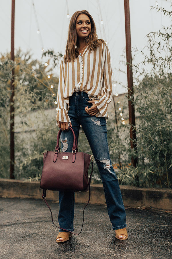 Slope Style Striped Top In Mustard • Impressions Online Boutique