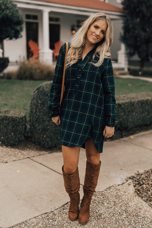 Forever Favorite Plaid Dress In Green • Impressions Online Boutique