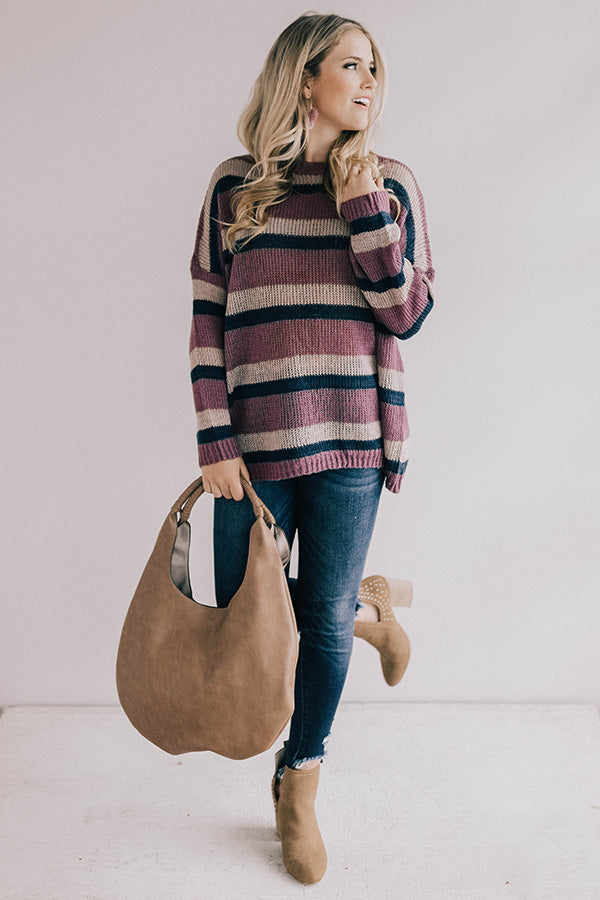 Glamping In Cali Knit Sweater In Orchid • Impressions Online Boutique