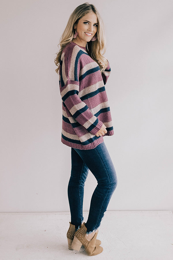 Glamping In Cali Knit Sweater In Orchid • Impressions Online Boutique