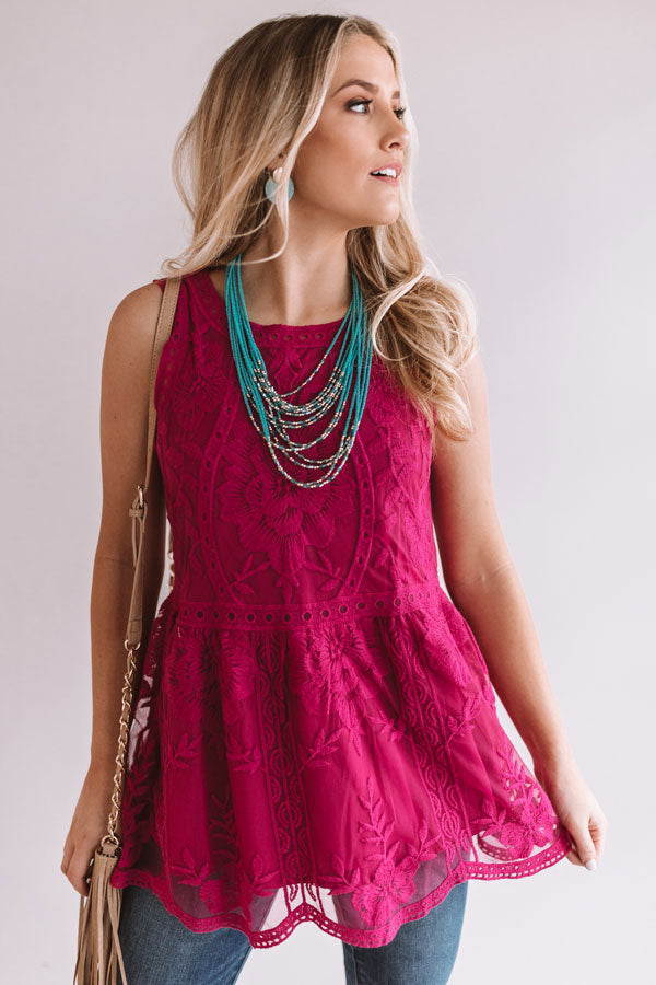 Forever Fancy Lace Babydoll Top in Fuchsia – Impressions Online Boutique