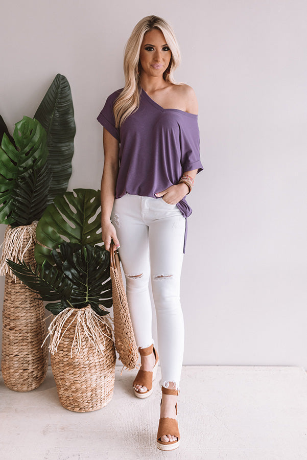 Malibu Bombshell Shift Tee In Purple • Impressions Online Boutique