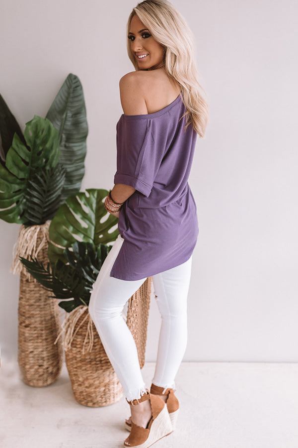 Malibu Bombshell Shift Tee In Purple • Impressions Online Boutique