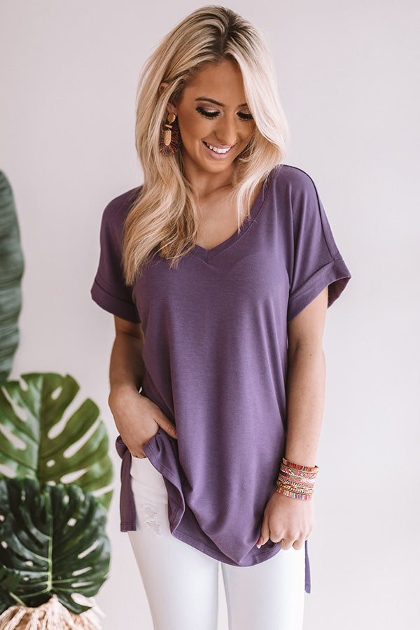 Malibu Bombshell Shift Tee In Purple • Impressions Online Boutique