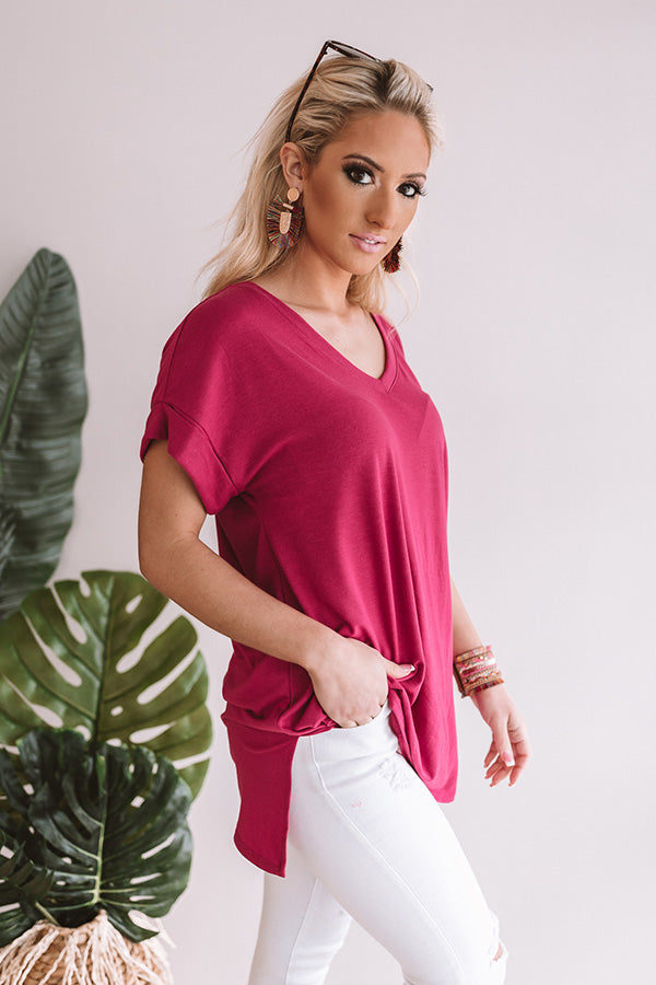 Malibu Bombshell Shift Tee In Fuchsia • Impressions Online Boutique
