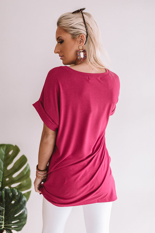 Malibu Bombshell Shift Tee In Fuchsia • Impressions Online Boutique