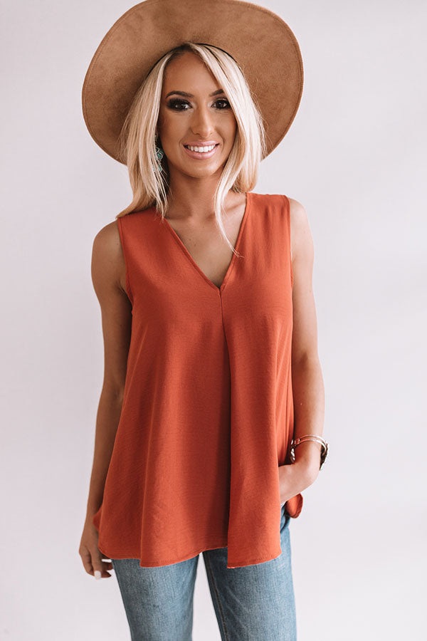 Chic Harbor Shift Tank in Rust • Impressions Online Boutique