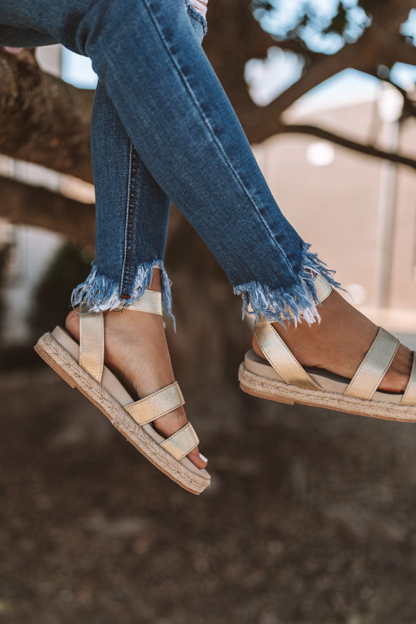 The Sundry Sandal In Gold • Impressions Online Boutique