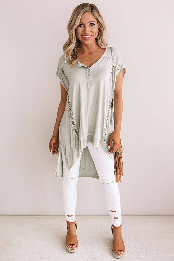 Girl On The Go Shift Top in Sage – Impressions Online Boutique