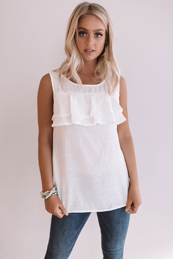 Summertime Lovin' Ruffle Tank In White • Impressions Online Boutique
