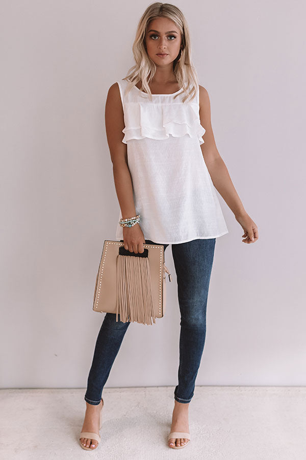 Summertime Lovin' Ruffle Tank In White • Impressions Online Boutique
