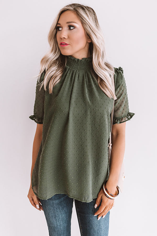 The Sweet One Shift Top In Olive • Impressions Online Boutique