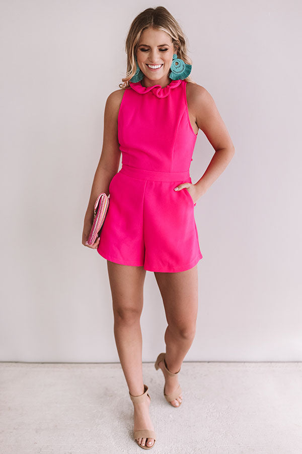 Flirty First Date Romper In Hot Pink • Impressions Online Boutique