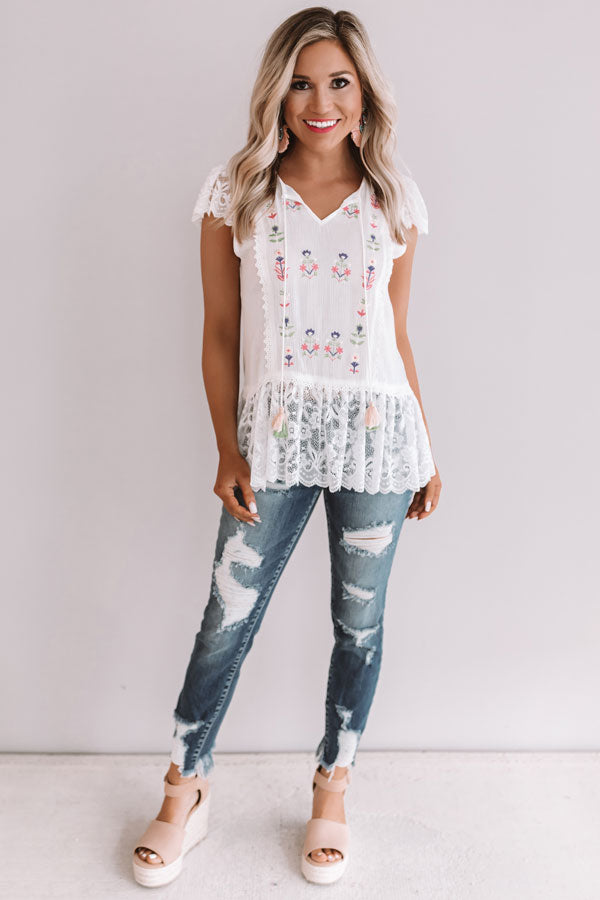 Summer Destination Embroidered Top – Impressions Online Boutique