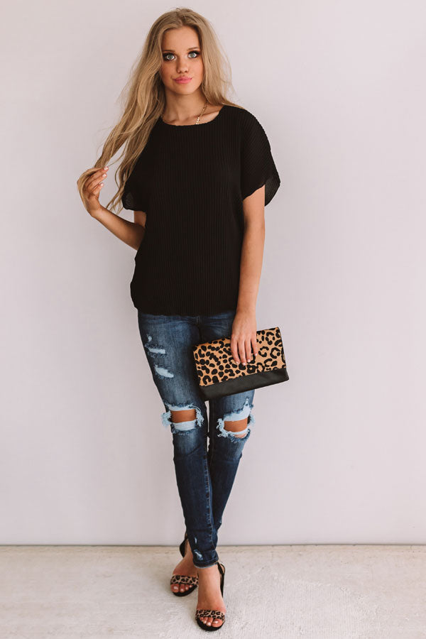 Pretty Perks Pleated Top In Black • Impressions Online Boutique