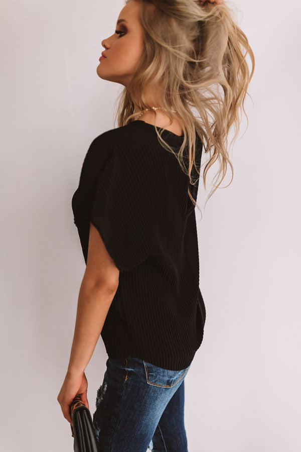 Pretty Perks Pleated Top In Black • Impressions Online Boutique