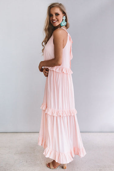 On Holiday Ruffle Maxi in Peach – Impressions Online Boutique