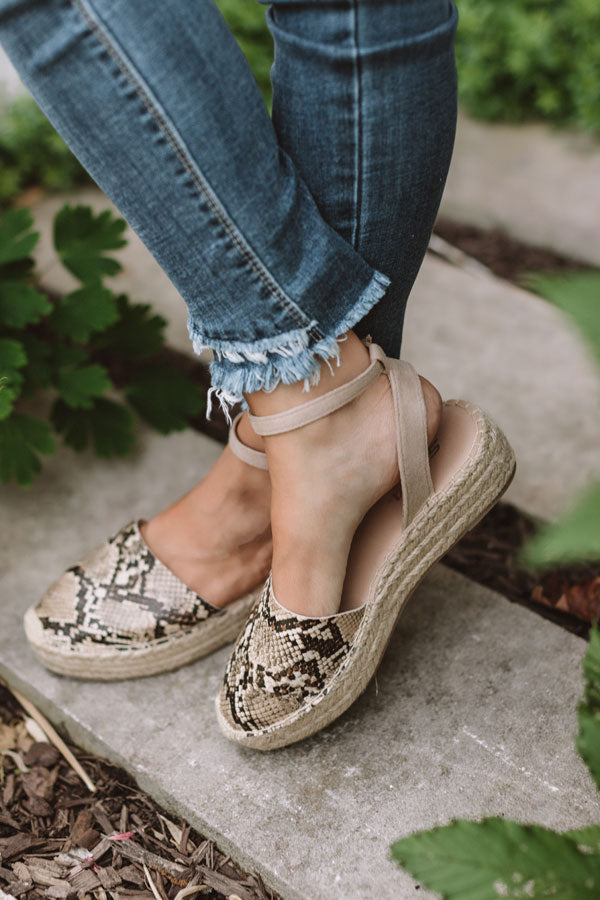 Seaside Snake Print Platform Sandal • Impressions Online Boutique