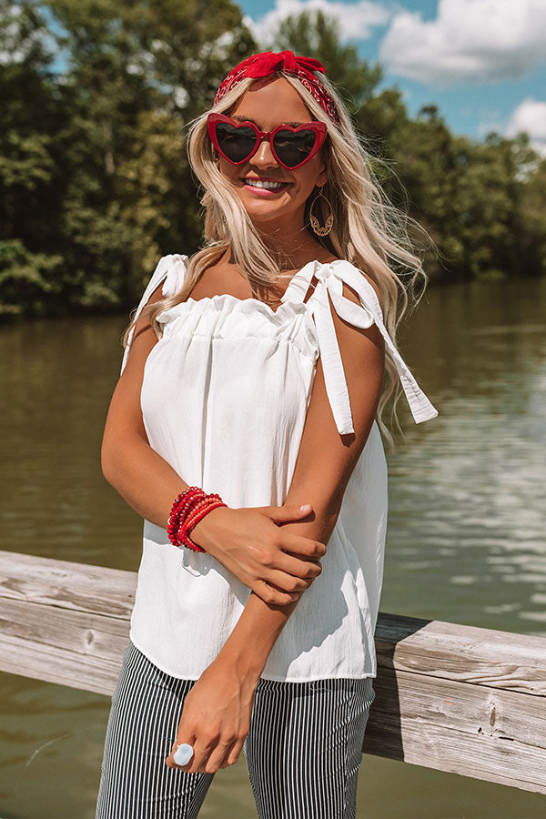Suite With A View Shift Tank In White • Impressions Online Boutique