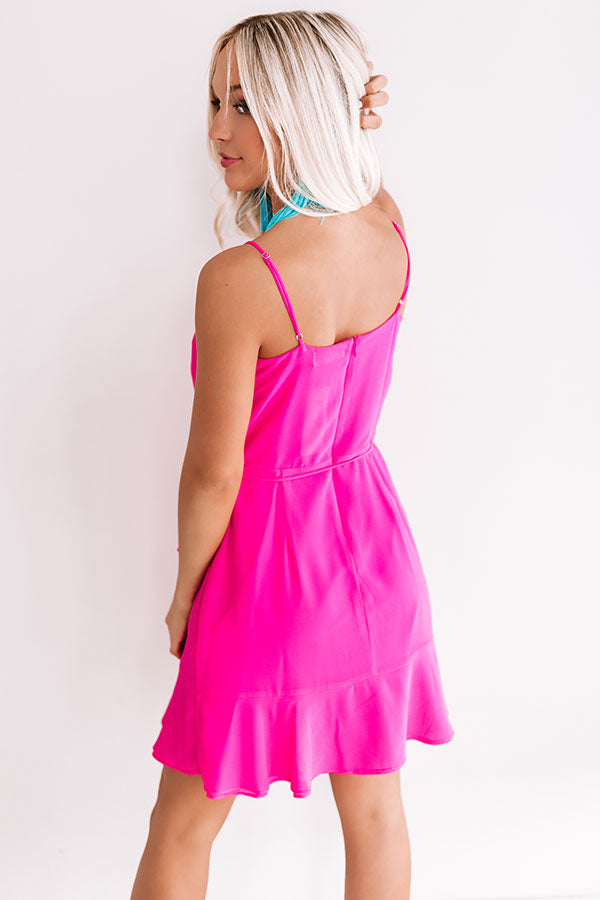 Jetsetter Chic Ruffle Dress In Hot Pink • Impressions Online Boutique