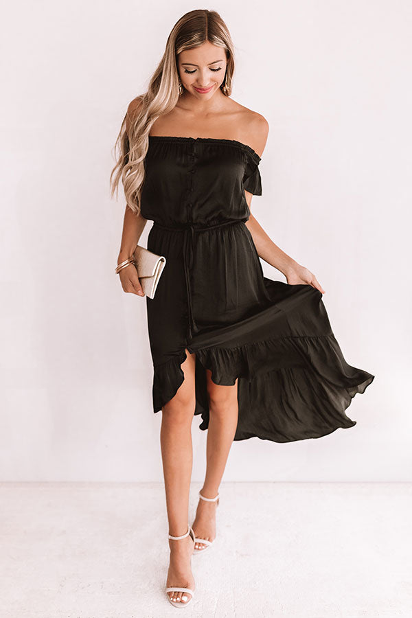 Seaside Vacay Button Up Dress In Black • Impressions Online Boutique