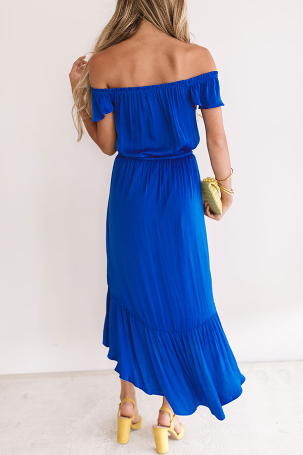 Seaside Vacay Button Up Dress In Royal Blue – Impressions Online Boutique