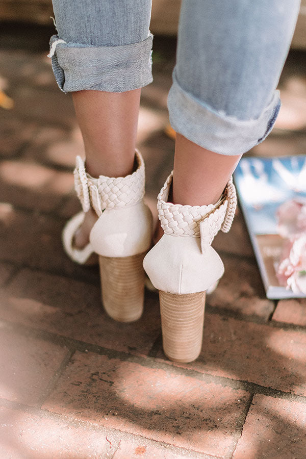 The Jess Faux Suede Heel In Natural – Impressions Online Boutique