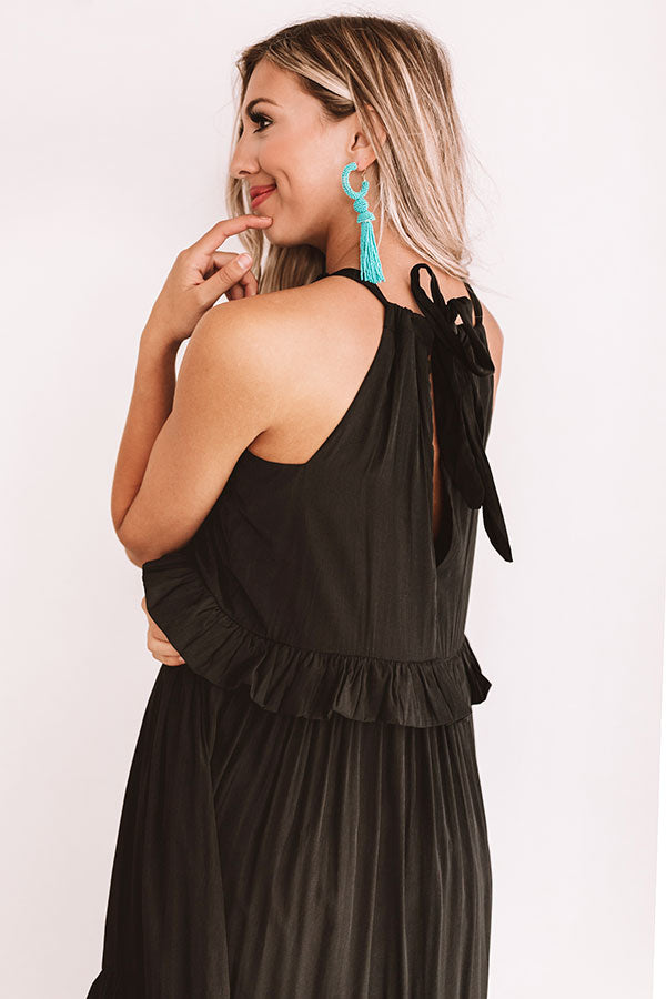 On Holiday Ruffle Maxi In Black • Impressions Online Boutique