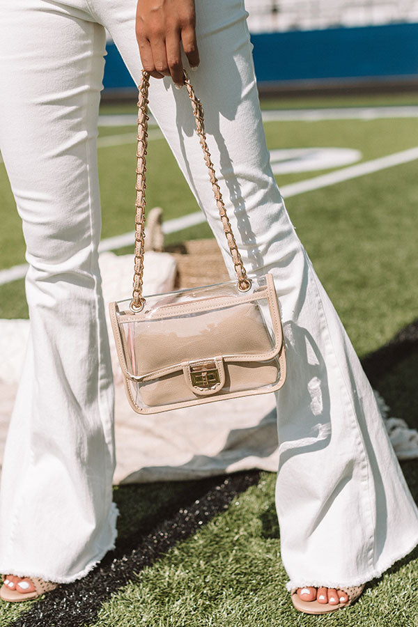 Chic Aspirations Transparent Crossbody In Beige – Impressions Online ...