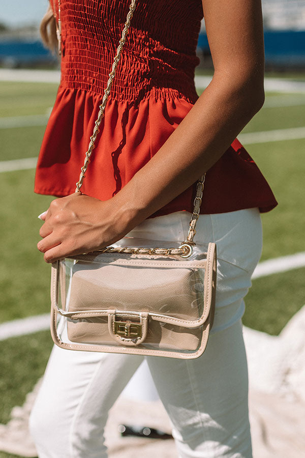 Chic Aspirations Transparent Crossbody In Beige • Impressions Online ...