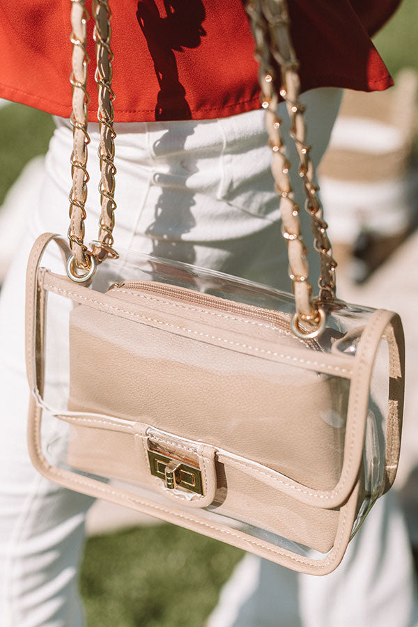 Chic Aspirations Transparent Crossbody In Beige • Impressions Online ...