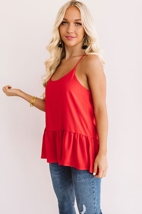 Talk Of The Tailgate Shift Tank In Red • Impressions Online Boutique