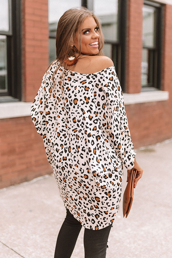 At The After Party Leopard Tunic in Iced Latte • Impressions Online ...