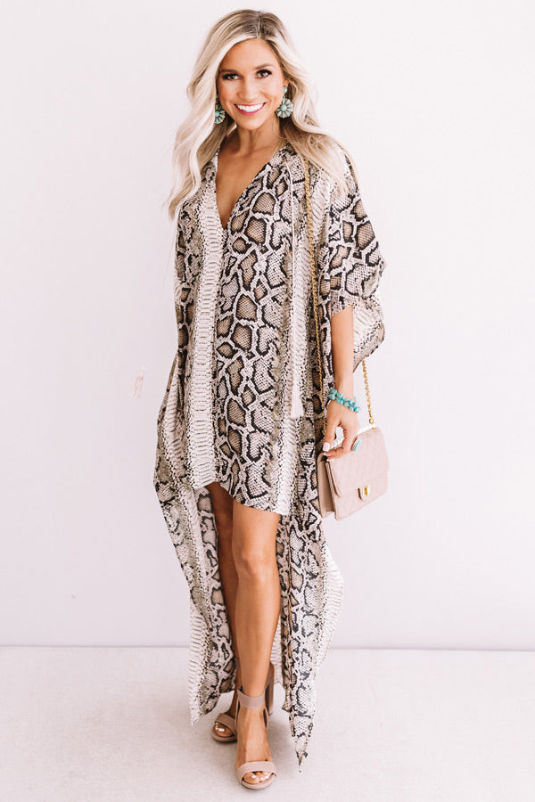 Gorgeous Grand Entrance Snake Print Dress in Brown • Impressions Online ...