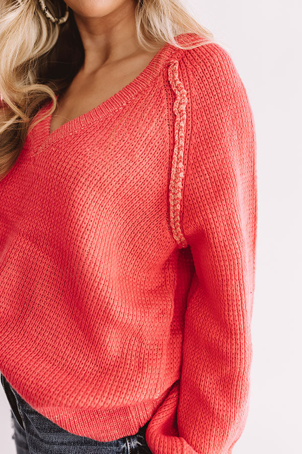 Call Knit A Day Sweater In Neon Pink • Impressions Online Boutique