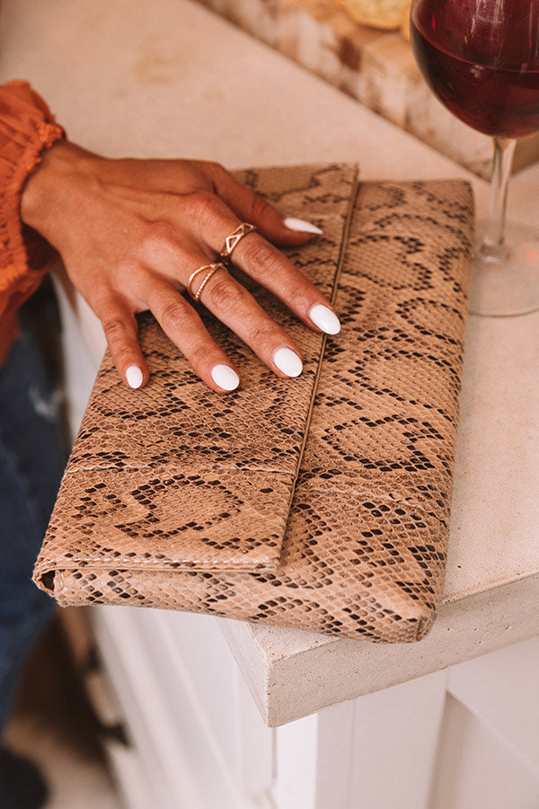 Legendary Lifestyle Snake Print Clutch • Impressions Online Boutique