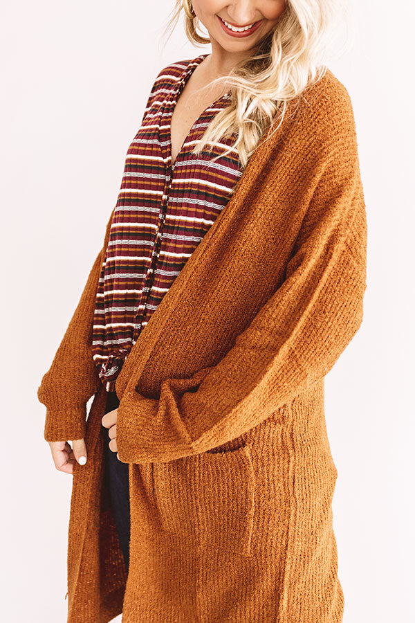Winter Weekend Knit Cardigan In Rust • Impressions Online Boutique