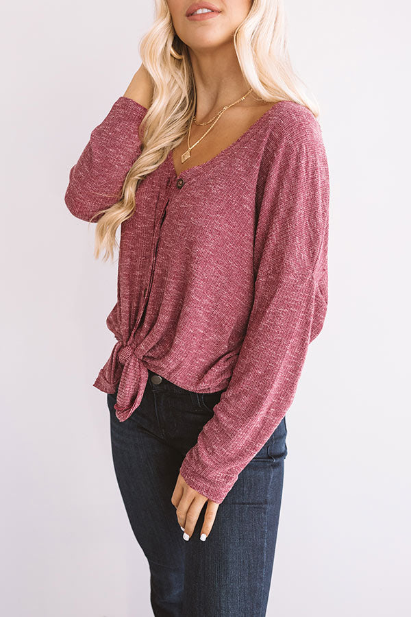 Social Debut Button Up Top In Wine • Impressions Online Boutique
