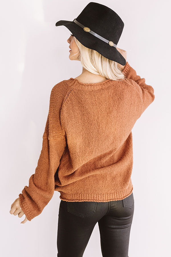 Fireside Feelings Knit Sweater In Cinnamon • Impressions Online Boutique