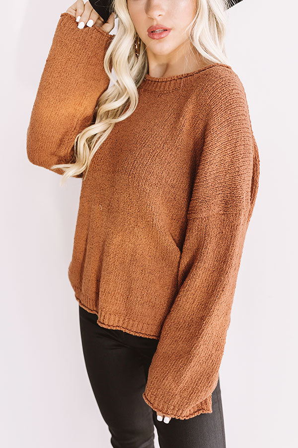 Fireside Feelings Knit Sweater In Cinnamon • Impressions Online Boutique